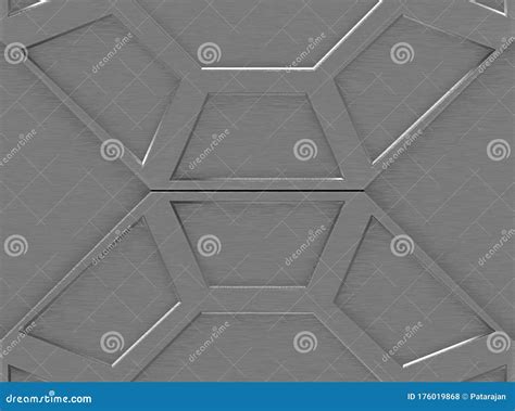 3d Rendering Abstract Dark Gray Rectangular Pattern Metal Steel Wall Background Stock