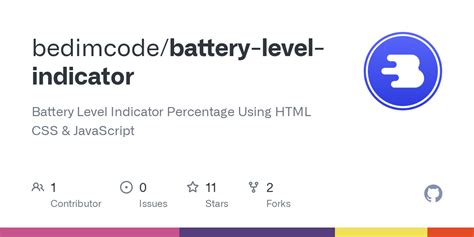 github bedimcode battery level indicator battery level indicator percentage using html css