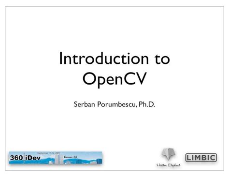 PDF Introduction To OpenCV Introduction To OpenCV Serban Porumbescu