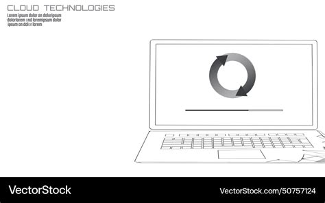 Laptop System Update Settings Computer Online Vector Image