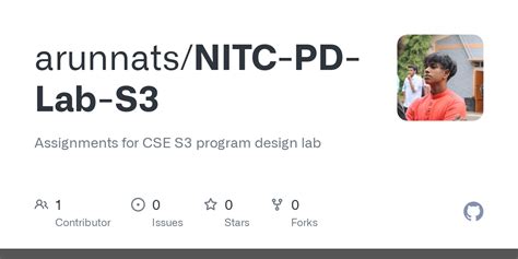 github arunnats nitc pd lab s3 assignments for cse s3 program design lab