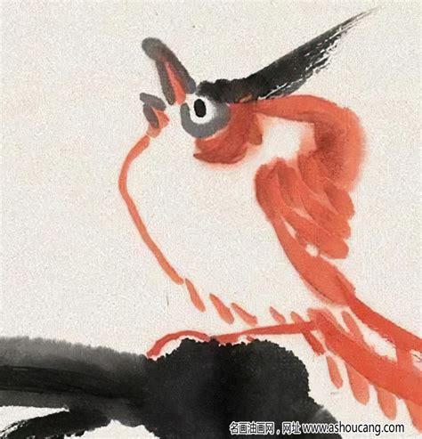 丁衍庸国画 荔枝寿带 高清大图下载 名画油画网