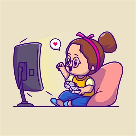 Cute Girl Playing Game Cartoon By Catalyst Stuff Games To Play Girls Play Games