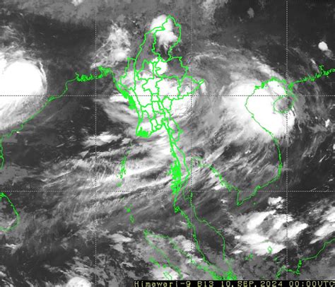 တရုတ် မြန်မာနယ်စပ်ဒေသများတွင် ဖြစ်ပေါ်ခဲ့သော လေပွေလှိုင်းသည် အနောက် အနောက်မြောက်ဘက်သို့ ရွေ့လ