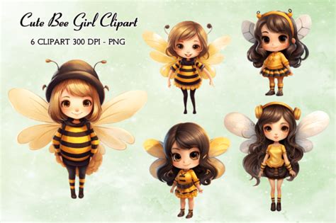 Cute Bee Girl Sublimation Clipart Graphic By Danishgraphics · Creative