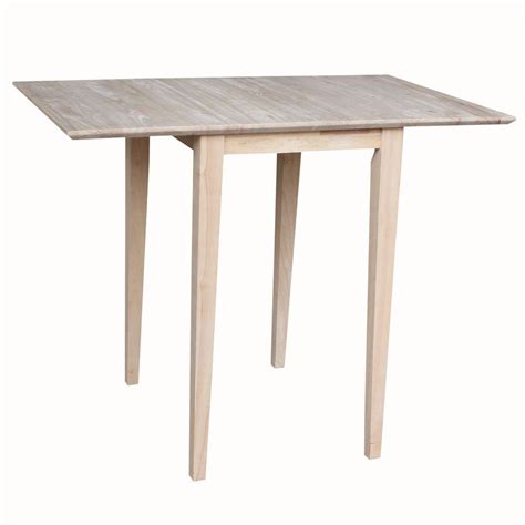 International Concepts Small Drop Leaf Wood Unfinished Dining Table T