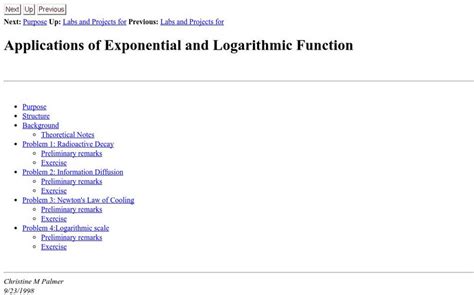 Labs And Projects Applications Of Exponential And Logarithmic Function Activity For 9th 10th