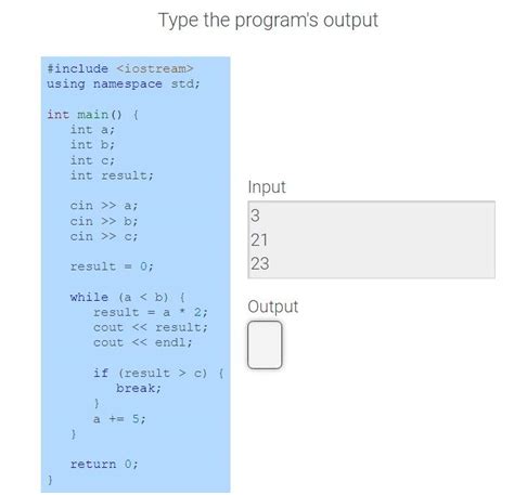 solved type the program s output