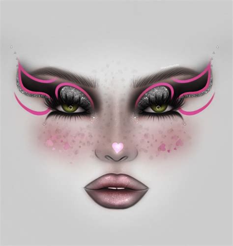 Spiral Makeup Egirl Facechart Boceto Color Eyeliner Makeup Makeup Tut