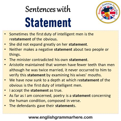 Sentences With Statement Statement In A Sentence In English Sentences For Statement English Sentences With Statement Statement In A Sentence In English Sentences For Statement English