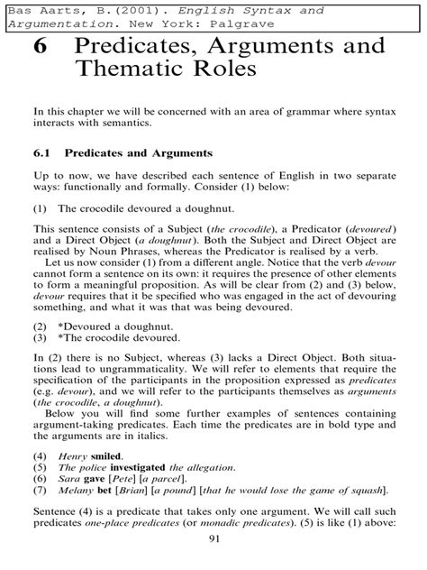 Chapter 6 English Syntax And Argumentation By B Aarts Second Edition Pdf