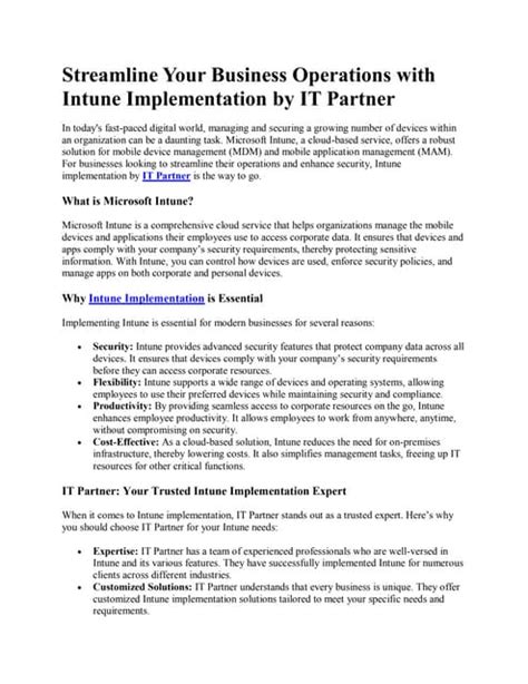 Business Operations With Intune Implementationpdf
