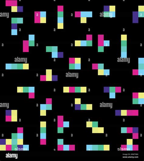 Seamless Pattern Brick Pieces Game Background Old Video Game Square Template Vector