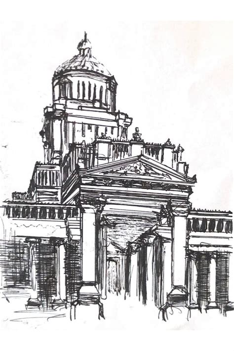 Justitiepaleis Brussel Architecture Building Sketch Nel 2024