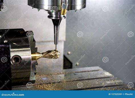 The 4 Axis Cnc Milling Machine Stock Image Image Of Manufacture