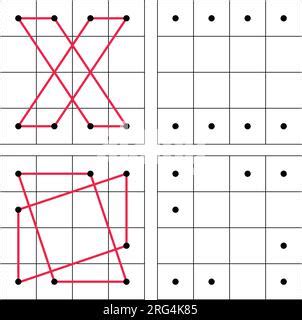 Square Design Dotted Line Drawing Exercise Draw The Same Line Drawing Stock Vector Image Art