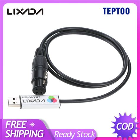 Lixada USB To DMX Interface Adapter LED DMX512 Computer PC Stage Lighting Controller Dimmer