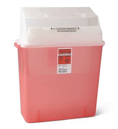 3 Gallon Red Clear Sharps Containers 3 Gallon Red Clear Sharps Containers