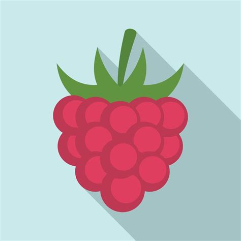 Fruit Raspberry Icon Flat Style 14544622 Vector Art At Vecteezy