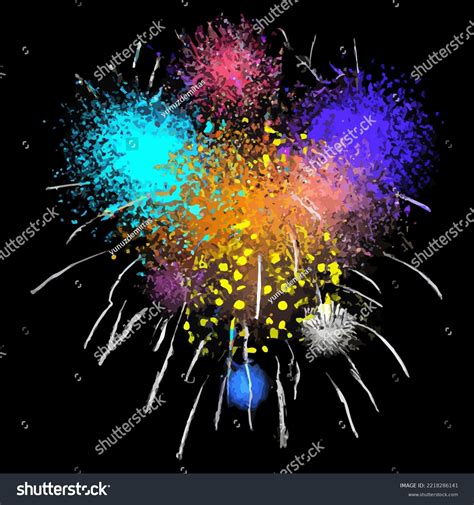 Big Bang Celebration Party Fireworks Illustration Stock Vector Royalty
