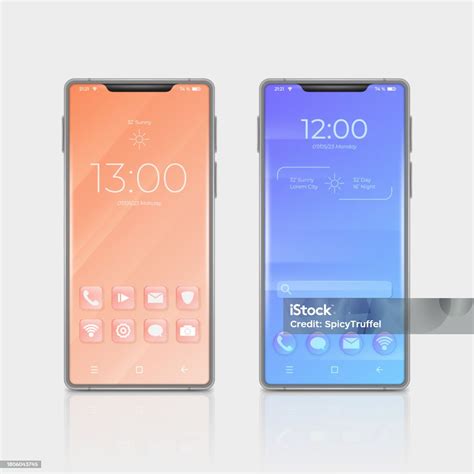 모바일 스마트 폰 Lcd 화면입니다 핸드폰 인터페이스 디자인 스마트폰 통신 전화기 터치스크린 Ui 디지털 기술 사실적인 디스플레이 벡터 절연 장치 집합 3차원 형태에 대한