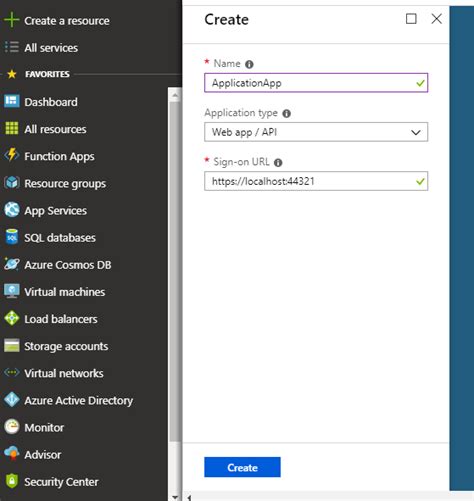 2 Create App With Application Type Web App Api