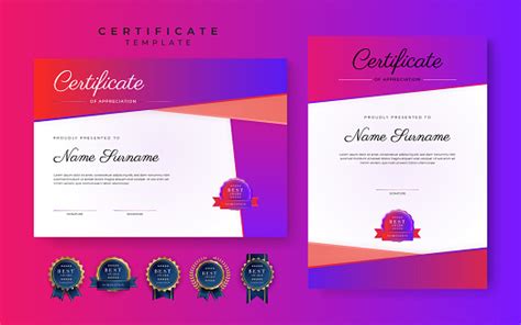 고급 배지와 현대적인 라인 패턴이있는 업적 테두리 템플릿의 현대 파란색 인증서 수상 비즈니스 및 교육 요구 사항 0명에 대한 스톡 벡터 아트 및 기타 이미지 Istock