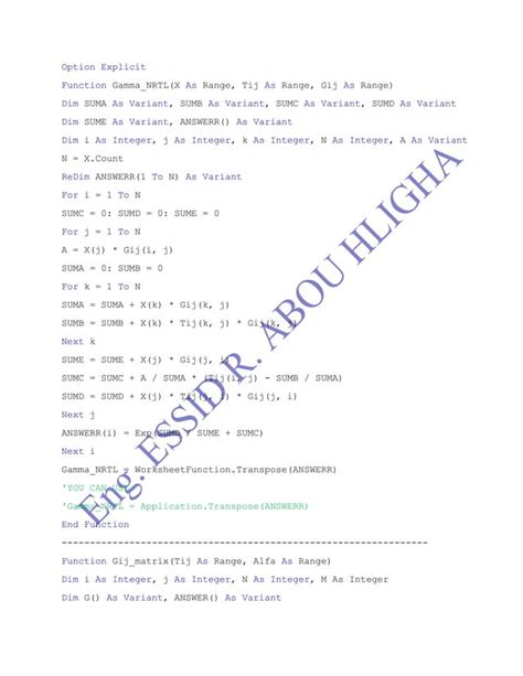 Nrtl Activity Coefficient For Mixture1 Pdf