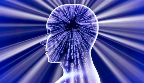 Premium Photo Geometrical Man Face With Binary Code And Rays Of Light 3d Illustration