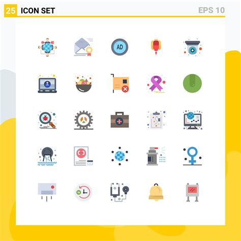 Universal Icon Symbols Group Of 25 Modern Flat Colors Of Decoration China Offer Lantern Ad