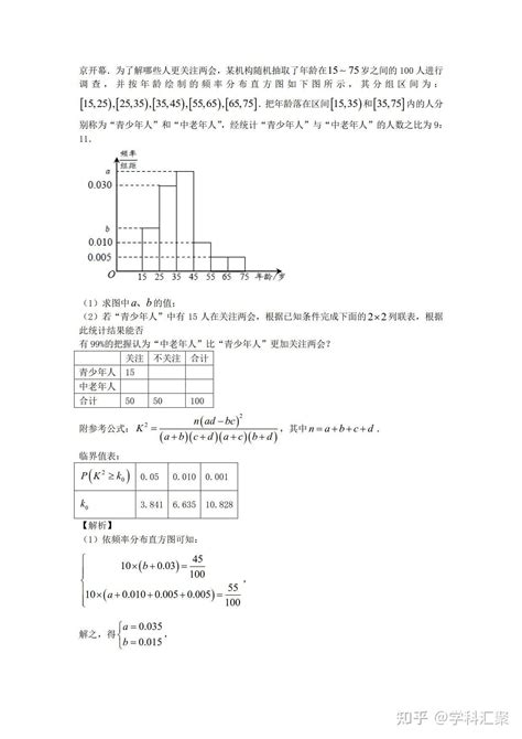高中数学统计与统计案例高考复习提分专练 知乎