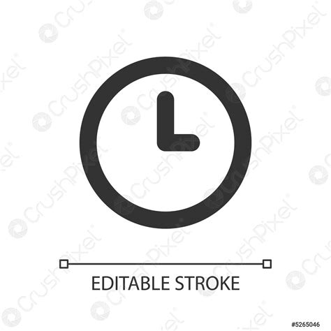 Clock Pixel Perfect Linear Ui Icon Stock Vector Crushpixel
