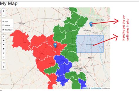 Get The Lat Lng Values Of Lines Polygons Drawn By Leaflet Drawing Tools Geographic