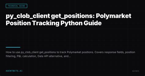 Pyclobclient Getpositions Removed In Clob V2 — Track Polymarket