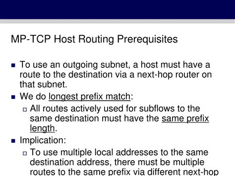 Ppt Routing Of Outgoing Packets With Mp Tcp Draft Handley Mptcp