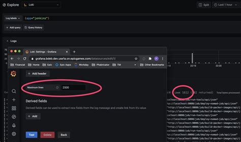 Default Line Limit Set On Loki Data Source Is Not Actually Used In Grafana Explorer · Issue