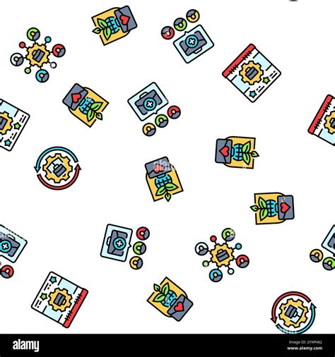 Business Process Optimization Seamless Pattern Vector Stock Vector