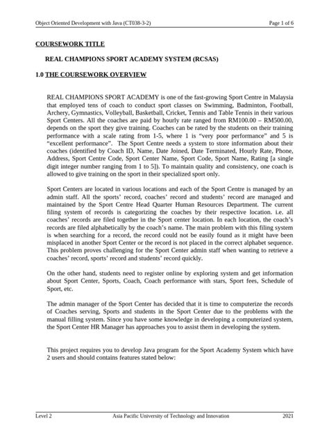 Apu2f2102 Oodj Assignmtquestion Pdf Object Oriented Programming Programming Paradigms