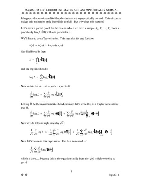 Maximum Likelihood Estimates Are Asymptotically