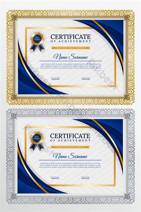Luxury Certificate Template Design Ai Free Download Pikbest