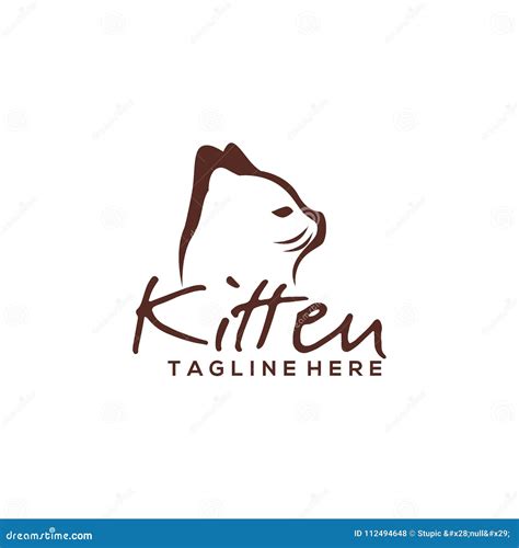 Creative Kitten Logo Design Vector Art Logo Stock Illustration
