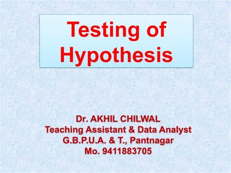 Testing Of Hypothesispptx Hypothesis Types Pptx