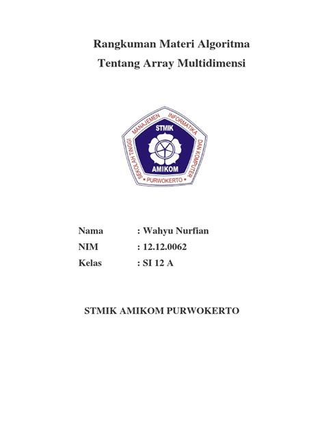 Laporan Pembuatan Array Multidimensi Pdf