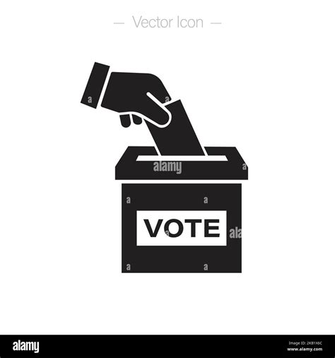 Hand Voting Ballot Box Icon Hand Putting Paper In The Ballot Box Isolated Vector Illustration