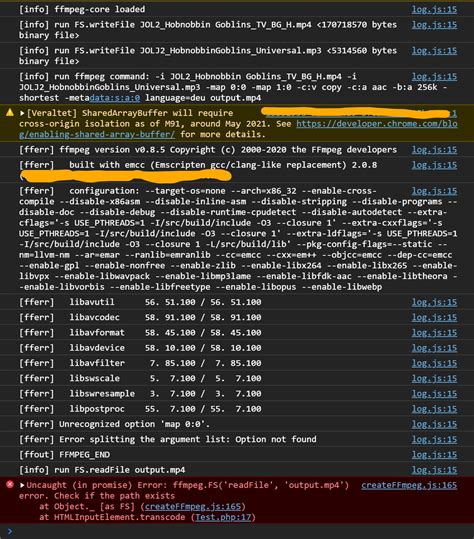 map does not work · issue 167 · ffmpegwasm ffmpeg wasm · github