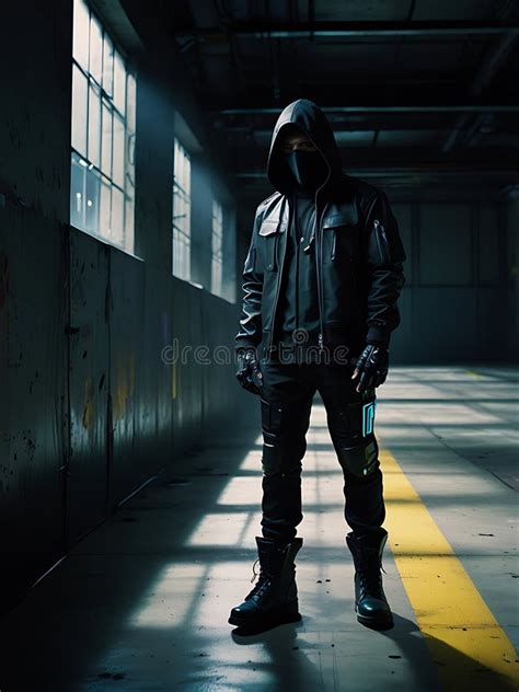 The Cyberpunk Hacker Character Concept Features A Mysterious Figure