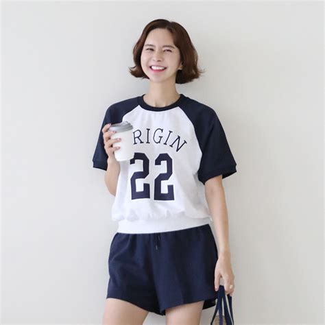 카누배색 반팔반바지세트