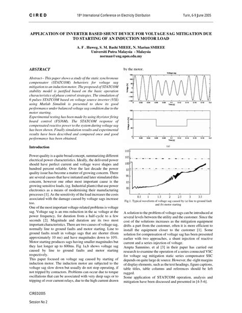 Pdf Application Of Inverter Based Shunt Device For Voltage Sag Mitigation Due To Starting Of