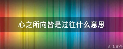 心之所向皆是过往什么意思 业百科
