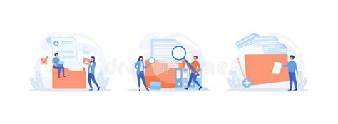 Workers Searching File Storage And Indexing Of Information Data Management And Protection